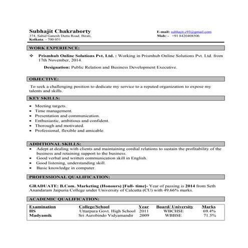 Subhajit Resume | DOC