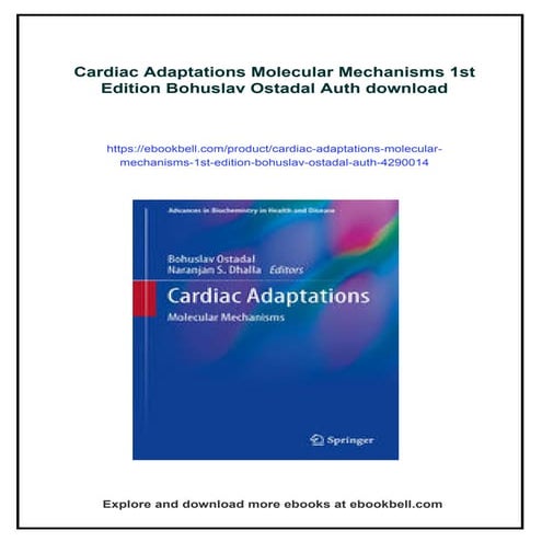 Cardiac Adaptations Molecular Mechanisms 1st Edition Bohuslav Ostadal ...