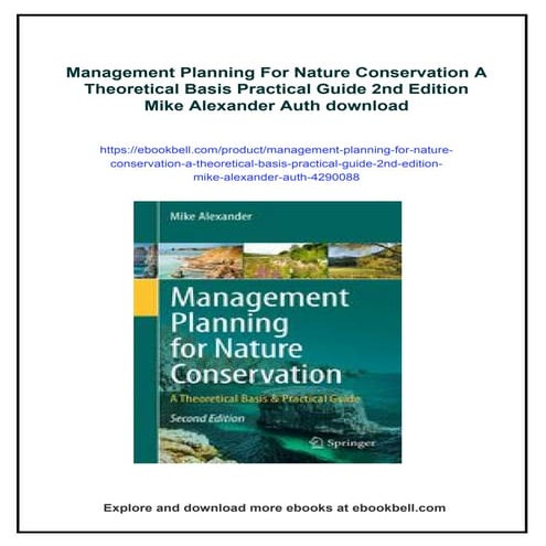 Management Planning For Nature Conservation A Theoretical Basis ...