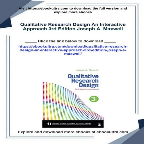 Qualitative Research Design An Interactive Approach 3rd Edition Joseph ...