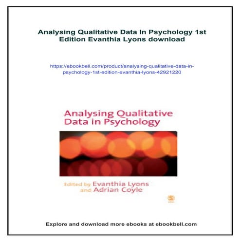 Analysing Qualitative Data In Psychology 1st Edition Evanthia Lyons | PDF