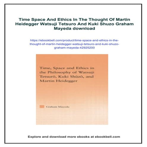 Time Space And Ethics In The Thought Of Martin Heidegger Watsuji ...