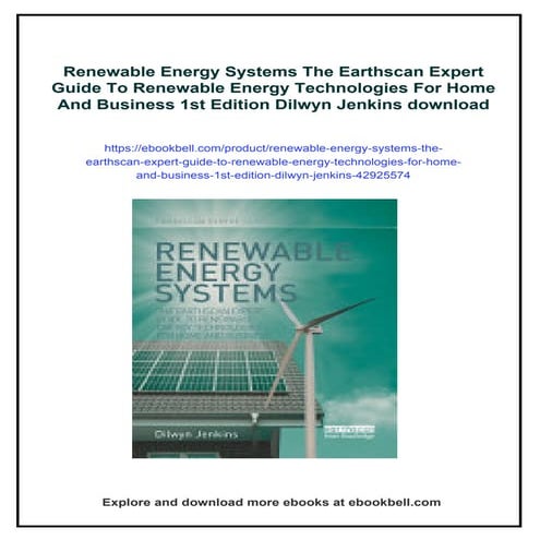 Renewable Energy Systems The Earthscan Expert Guide To Renewable Energy ...