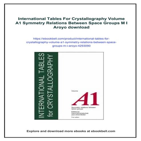 International Tables For Crystallography Volume A1 Symmetry Relations ...