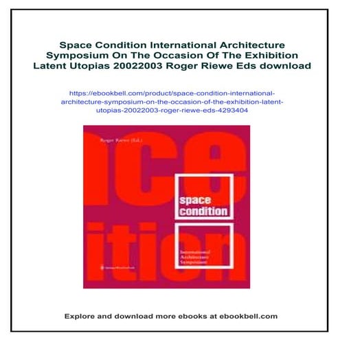 Space Condition International Architecture Symposium On The Occasion Of ...