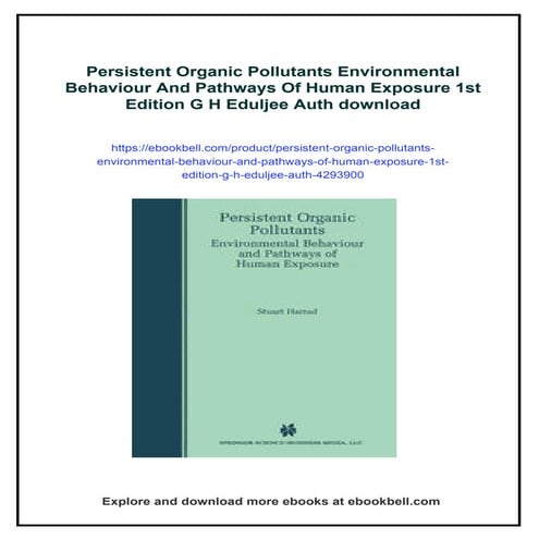 Persistent Organic Pollutants Environmental Behaviour And Pathways Of ...