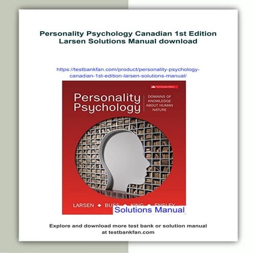 Personality Psychology Canadian 1st Edition Larsen Solutions Manual | PDF
