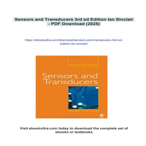Sensors and Transducers 3rd ed Edition Ian Sinclair | PDF