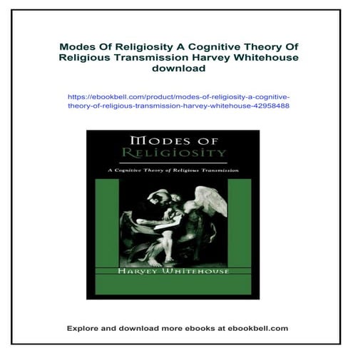 Modes Of Religiosity A Cognitive Theory Of Religious Transmission ...