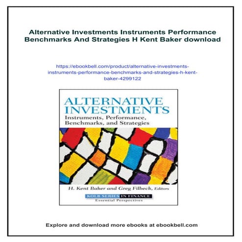 Alternative Investments Instruments Performance Benchmarks And ...