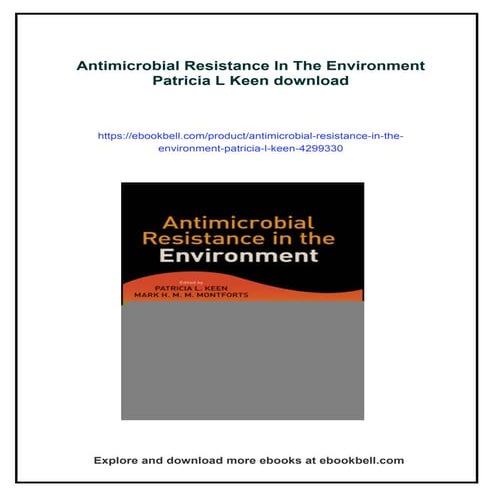 Antimicrobial Resistance In The Environment Patricia L Keen | PDF