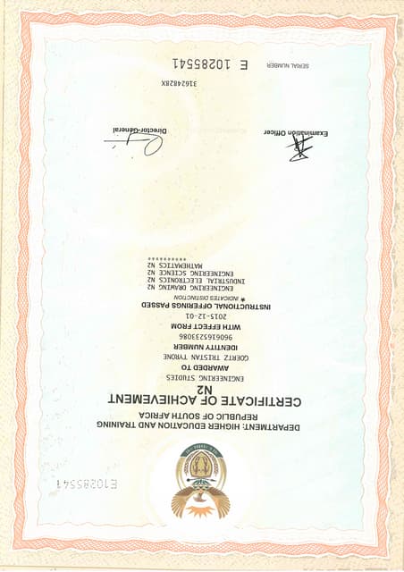 TG N3 Certificate | PDF