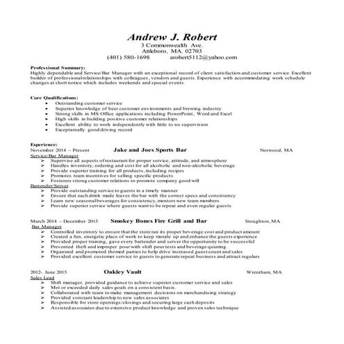 Andrew Resume (1) | PDF