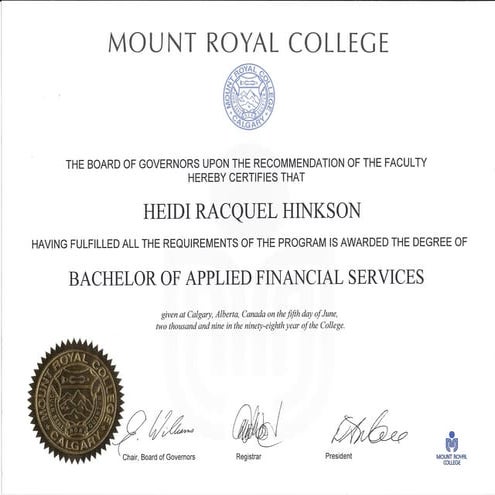 mt royal degree | PDF