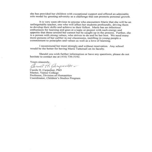 Reference Letter Carole Carpenter PhD page 2 | PDF
