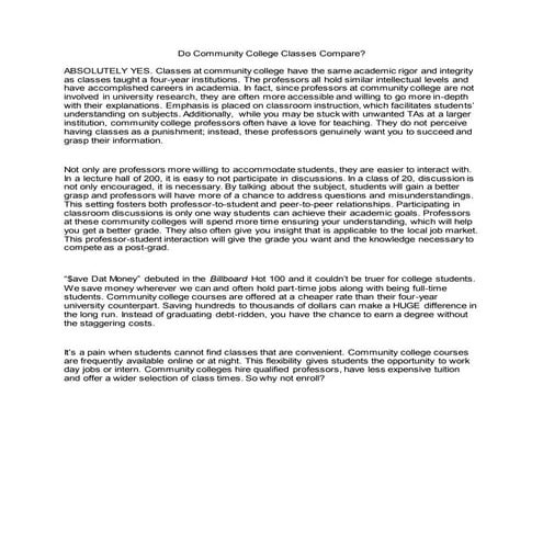 Community college presentation | PPTX