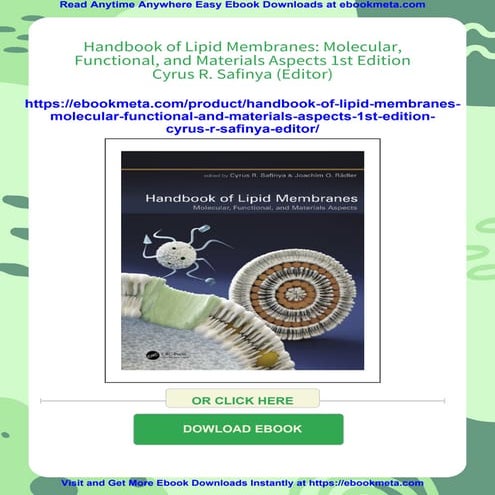Handbook of Lipid Membranes: Molecular, Functional, and Materials ...