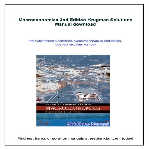 Macroeconomics 2nd Edition Krugman Solutions Manual | PDF