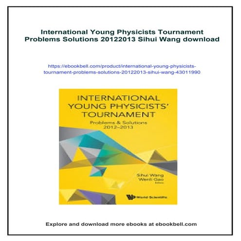 International Young Physicists Tournament Problems Solutions 20122013 ...