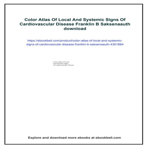 Color Atlas Of Local And Systemic Signs Of Cardiovascular Disease ...