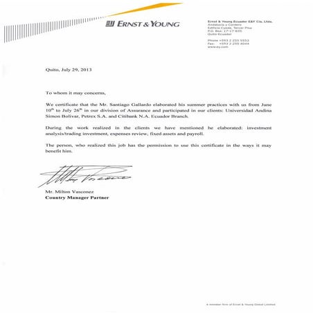 E&Y Certificate | PDF