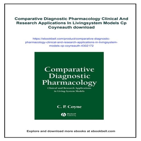 Comparative Diagnostic Pharmacology Clinical And Research Applications ...