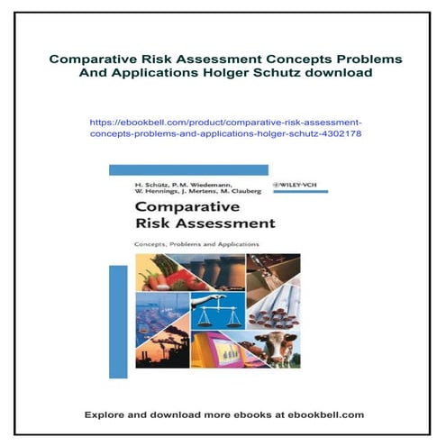 Comparative Risk Assessment Concepts Problems And Applications Holger ...