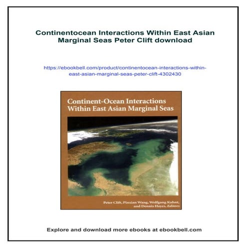 Continentocean Interactions Within East Asian Marginal Seas Peter Clift ...