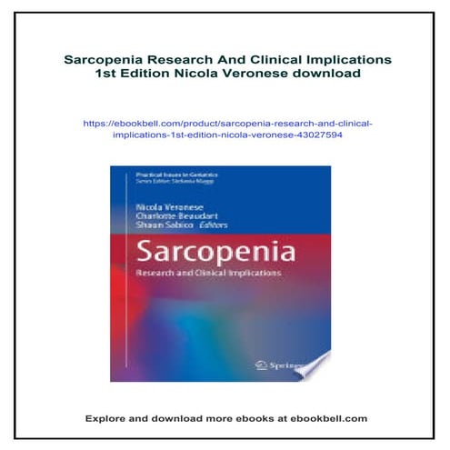 Sarcopenia Research And Clinical Implications 1st Edition Nicola Veronese | PDF