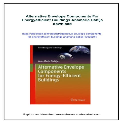Alternative Envelope Components For Energyefficient Buildings Anamaria ...
