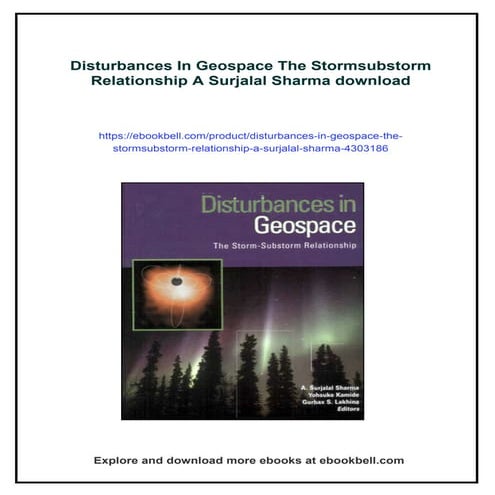 Disturbances In Geospace The Stormsubstorm Relationship A Surjalal Sharma | PDF