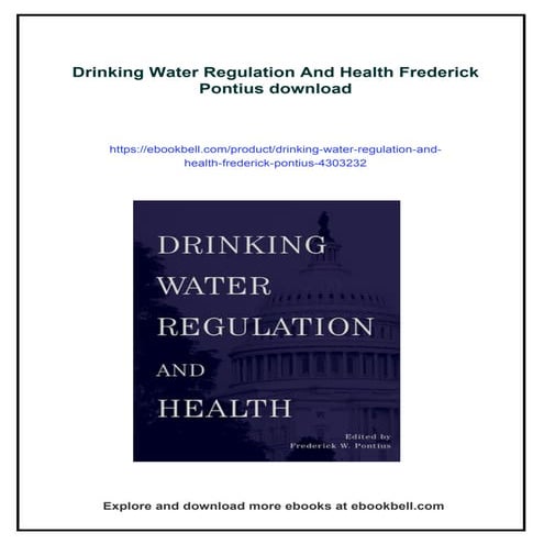 Drinking Water Regulation And Health Frederick Pontius | PDF