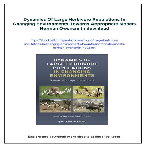 Dynamics Of Large Herbivore Populations In Changing Environments ...