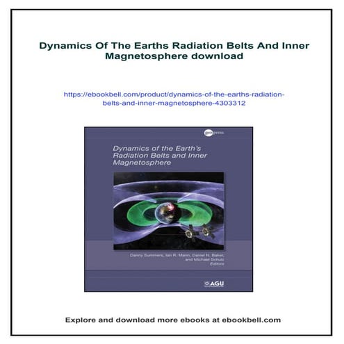 Dynamics Of The Earths Radiation Belts And Inner Magnetosphere | PDF