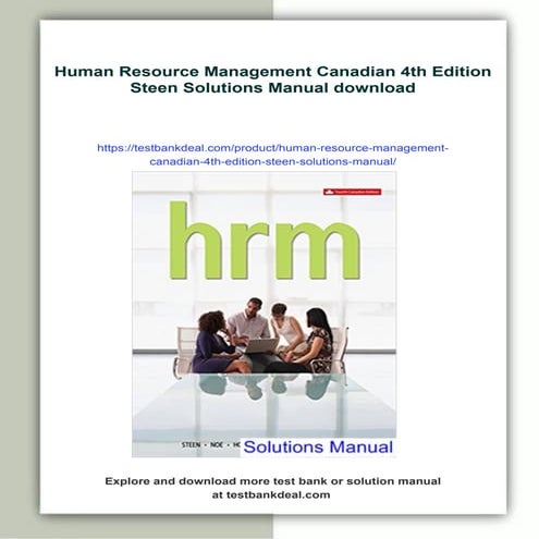 Human Resource Management Canadian 4th Edition Steen Solutions Manual | PDF