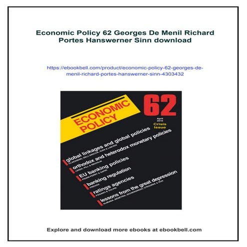 Economic Policy 62 Georges De Menil Richard Portes Hanswerner Sinn | PDF