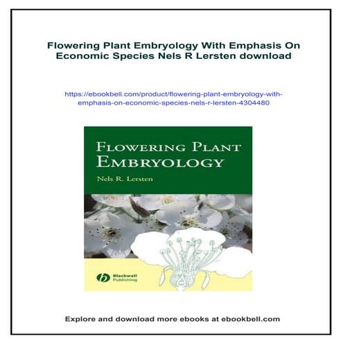 Flowering Plant Embryology With Emphasis On Economic Species Nels R ...