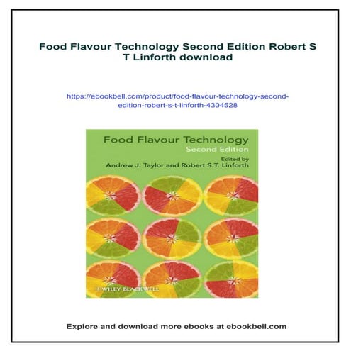 Food Flavour Technology Second Edition Robert S T Linforth | PDF