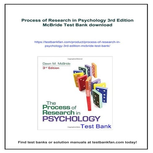 Process of Research in Psychology 3rd Edition McBride Test Bank | PDF