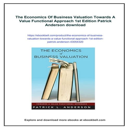 The Economics Of Business Valuation Towards A Value Functional Approach ...