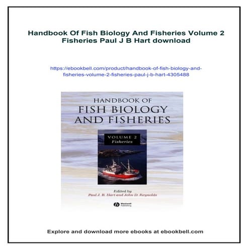 Handbook Of Fish Biology And Fisheries Volume 2 Fisheries Paul J B Hart ...