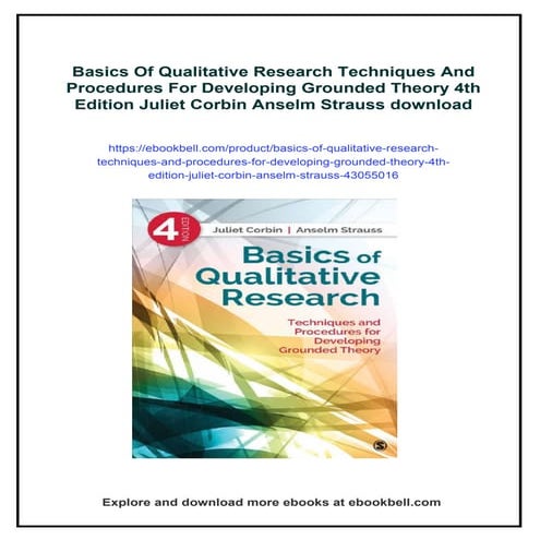 Basics Of Qualitative Research Techniques And Procedures For Developing Grounded Theory 4th ...