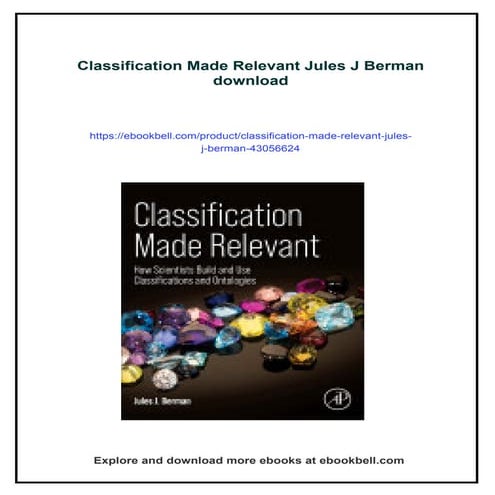 Classification Made Relevant Jules J Berman | PDF