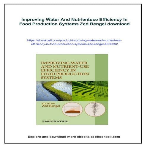 Improving Water And Nutrientuse Efficiency In Food Production Systems ...