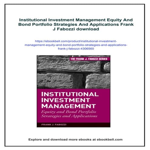 Institutional Investment Management Equity And Bond Portfolio ...