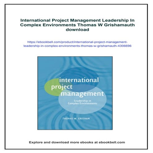 International Project Management Leadership In Complex Environments ...