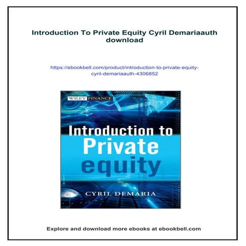 Introduction To Private Equity Cyril Demariaauth | PDF