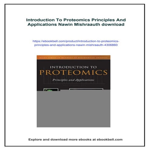 Introduction To Proteomics Principles And Applications Nawin Mishraauth | PDF
