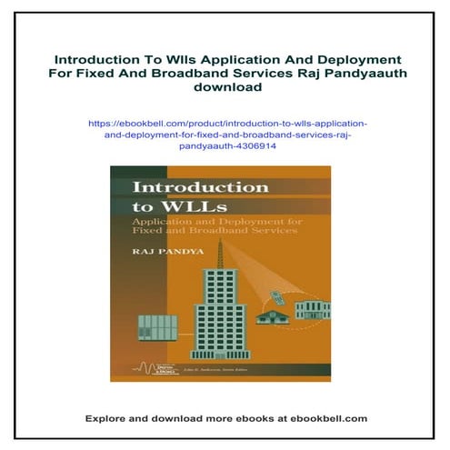 Introduction To Wlls Application And Deployment For Fixed And Broadband ...