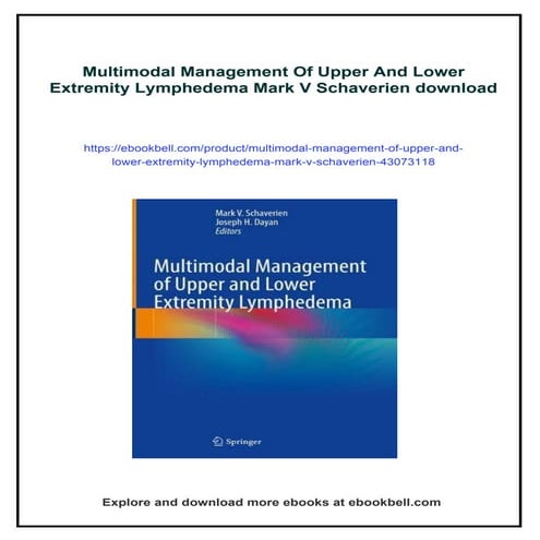 Multimodal Management Of Upper And Lower Extremity Lymphedema Mark V ...
